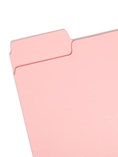 Smead Colored File Folder, 1/3-Cut Tab, Letter Size, Pink, 100 per Box (12643)