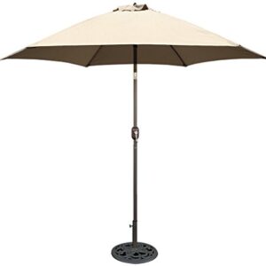 Tropishade 9 ft Bronze Aluminum Patio Umbrella with Beige Polyester Cover (Base not included)