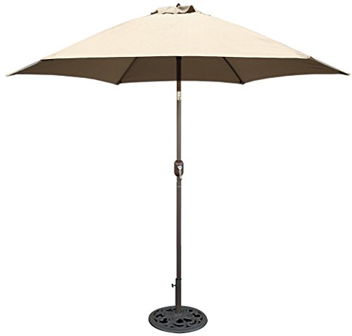 Tropishade 9 ft Bronze Aluminum Patio Umbrella with Beige Polyester Cover (Base not included)