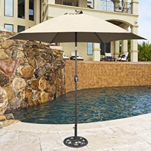 Tropishade 9 ft Bronze Aluminum Patio Umbrella with Beige Polyester Cover (Base not included)