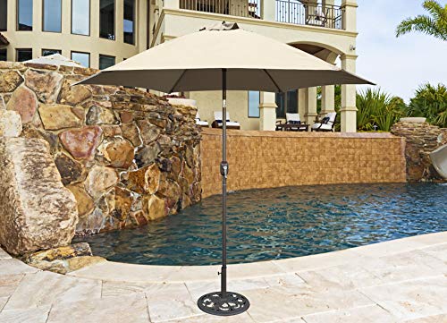 Tropishade 9 ft Bronze Aluminum Patio Umbrella with Beige Polyester Cover (Base not included)