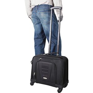 Samsonite Mobile Office Spinner Wheeled Briefcase, telescoping handle, Black, One Size