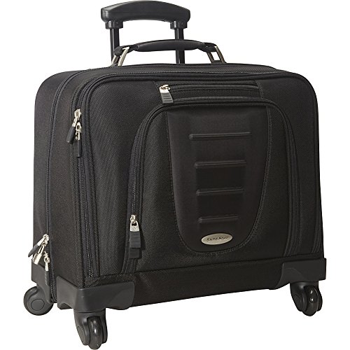 Samsonite Mobile Office Spinner Wheeled Briefcase, telescoping handle, Black, One Size