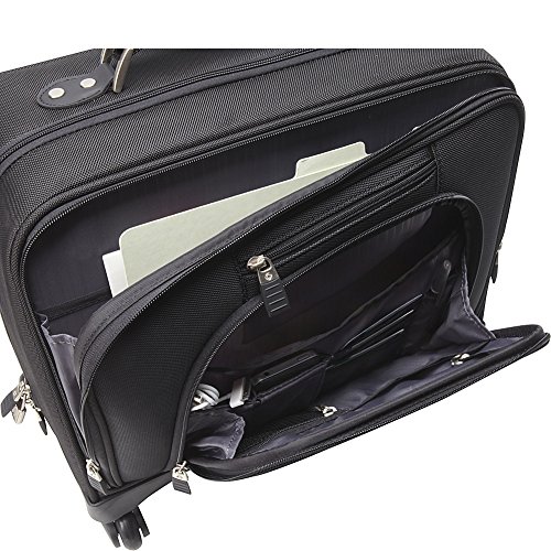 Samsonite Mobile Office Spinner Wheeled Briefcase, telescoping handle, Black, One Size