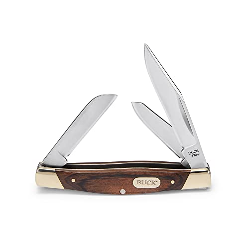 Buck Knives 373 Trio 3-Blade Folding Pocket Knife with Wood Handle