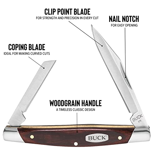 Buck Knives 375 Deuce 2-Blade Folding Pocket Knife with Wood Handle