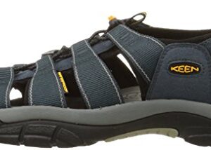 KEEN Men's Newport H2 Closed Toe Water Sandals, Navy/Medium Grey, 10 US