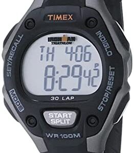 Timex Women's Ironman 30-Lap Digital Quartz Mid-Size Watch, Black/Gray - T5E961