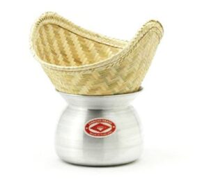 thai sticky rice steaming pot and basket