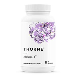 thorne melaton-3-3mg melatonin - supports circadian rhythms, restful sleep, and relaxation - gluten-free, soy-free dairy-free - 60 capsule