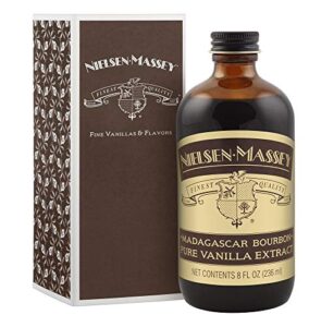 nielsen-massey madagascar bourbon pure vanilla extract for baking and cooking, 8 ounce bottle with gift box