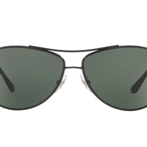 Ray-Ban RB3293 Metal Aviator Sunglasses, Matte Black/Green, 63 mm