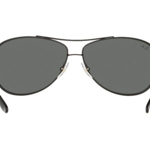 Ray-Ban RB3293 Metal Aviator Sunglasses, Matte Black/Green, 63 mm