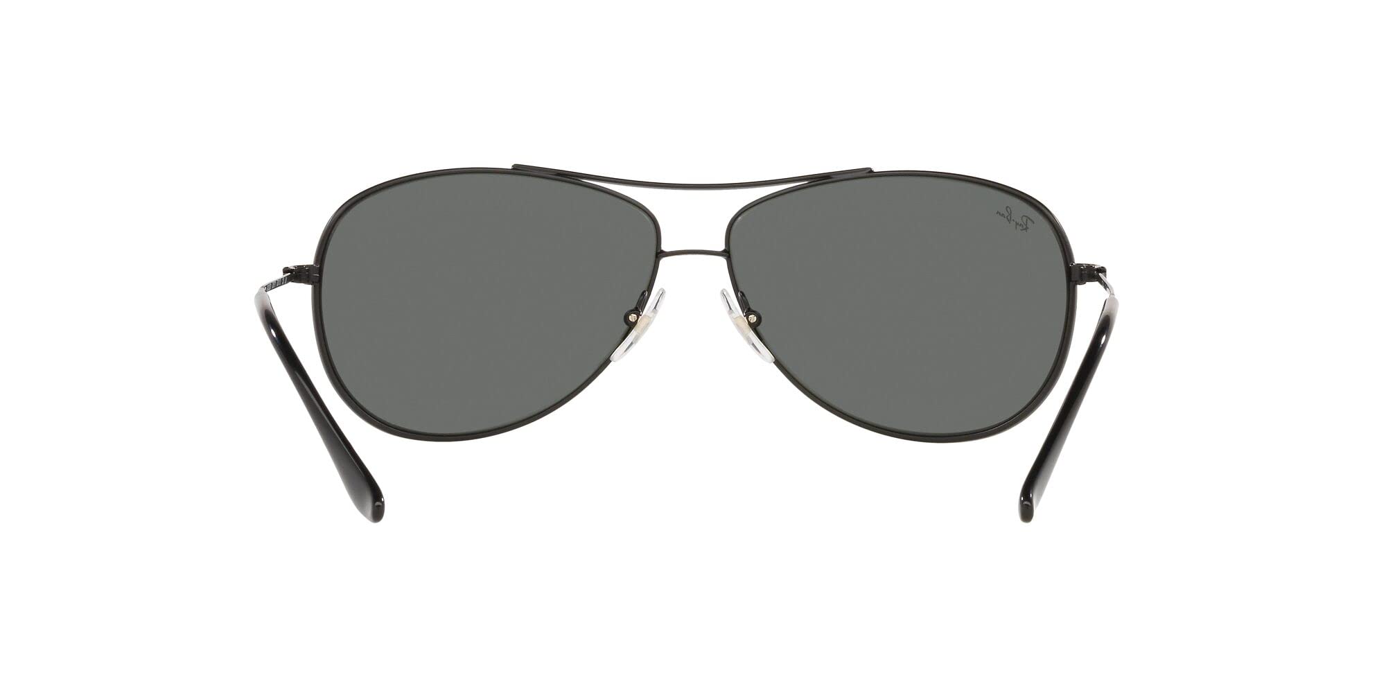 Ray-Ban RB3293 Metal Aviator Sunglasses, Matte Black/Green, 63 mm