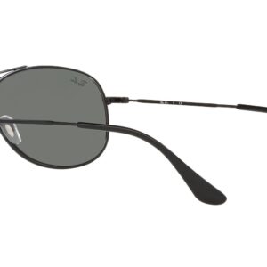 Ray-Ban RB3293 Metal Aviator Sunglasses, Matte Black/Green, 63 mm