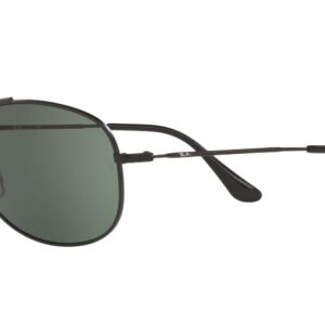 Ray-Ban RB3293 Metal Aviator Sunglasses, Matte Black/Green, 63 mm