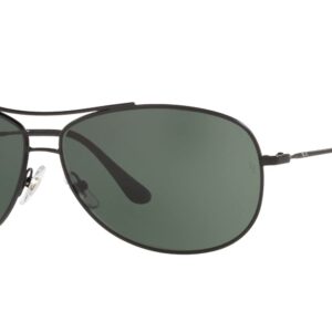 Ray-Ban RB3293 Metal Aviator Sunglasses, Matte Black/Green, 63 mm