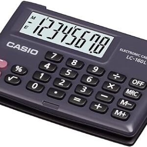 Casio Lc-160lv-bk-w Portable Type Calculator with 8-Digit Extra Big Display Cover Folds a Full 360 Degrees