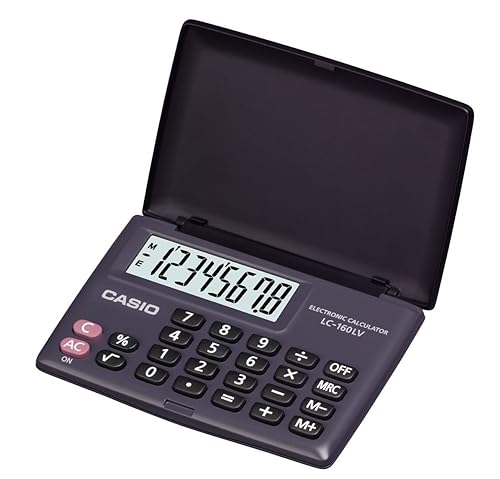 Casio Lc-160lv-bk-w Portable Type Calculator with 8-Digit Extra Big Display Cover Folds a Full 360 Degrees