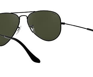 Ray-Ban RB3025 Classic Aviator Sunglasses, Black/G-15 Green, 58 mm