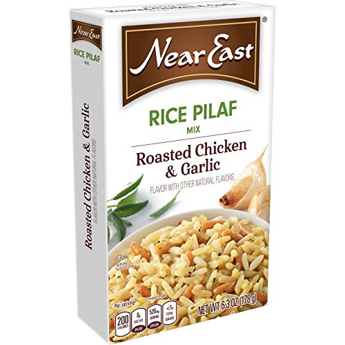 Near East Rice Pilaf Mix, Roasted Chicken & Garlic, 6.3oz Boxes (12 Pack)