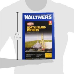 Walthers Cornerstone N Scale Model North Island Oil Refinery Kit, 8-1/16 x 5" 20.5 x 12.7cm, (933-3219)