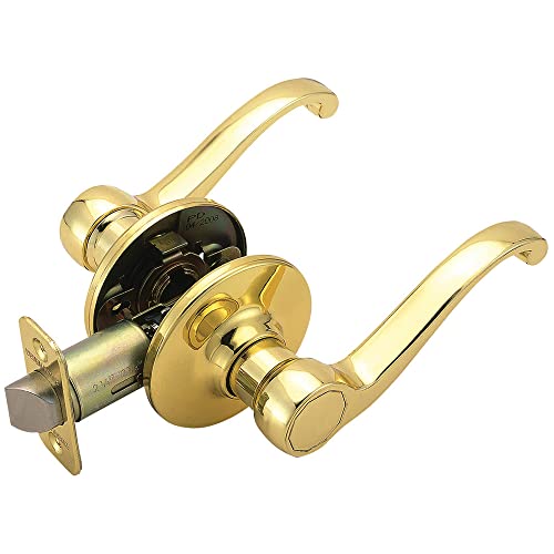 Design House 783035 Scroll 2-Way Adjustable Passage Door Lever, Polished Brass