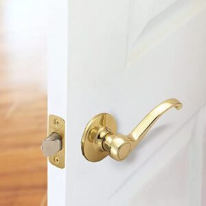 Design House 783035 Scroll 2-Way Adjustable Passage Door Lever, Polished Brass