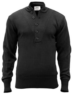 rothco 5-button acrylic sweater, black, x-large