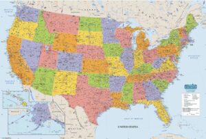 house of doolittle write on/wipe off laminated united states map 50 x 33 inch (hod720)