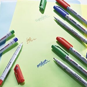 STABILO OHP Pen OHP Pen Soluble - Medium - Wallet of 4 - Assorted Colours