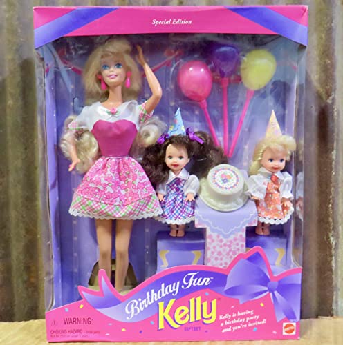 Barbie Birthday Fun KELLY Giftset Special Edition w Barbie, Kelly & Chelsea Dolls & Accessories (1996)