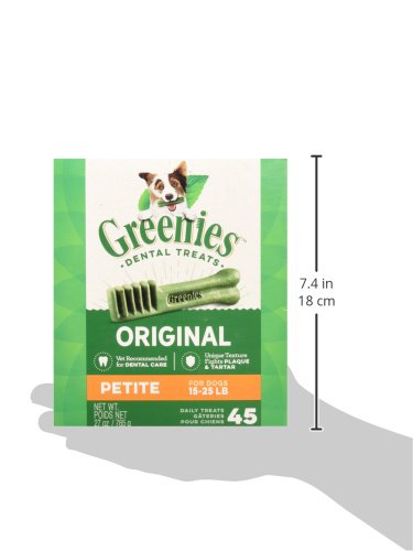 GREENIES Original Petite Natural Dog Dental Care Chews Oral Health Dog Treats, 27 oz. Pack (45 Treats)