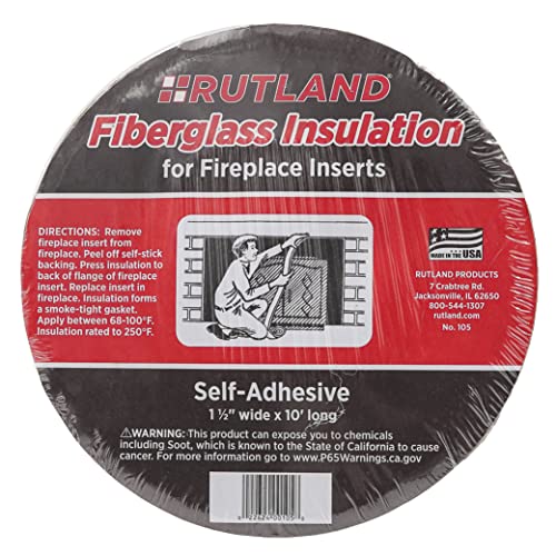 Rutland Products 1111 Fireplace Insert Insulation Fiberglass, 1-1/2-Inch by 10-Feet, 1-1/2" x 10', Yellow