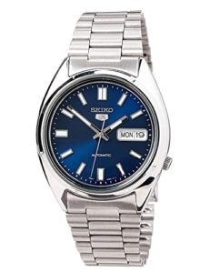 seiko snxs77 automatic blue day date dial silver steel bracelet men watch new