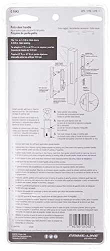 Prime-Line C 1043 Diecast Non-Keyed  Patio Sliding Door Handle Set for 1 In. to 1-1/8 In. Thick Sliding Glass Doors, Black (Single Pack)