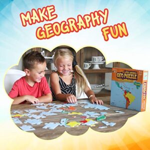 GeoToys — GeoPuzzle Latin America — Educational Kid Toys for Boys and Girls, 50 Piece Geography Jigsaw Puzzle, Jumbo Size Kids Puzzle — Ages 4 and up