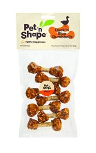 pet 'n shape duck 'n rice dumbbells dog treats - 3 ounce