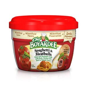 chef boyardee spaghetti & meatballs in tomato sauce, 7.5-ounce microwavable bowls (pack of 12)