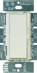 lutron diva dimmer switch for incandescent bulbs, 1000-watt/single-pole preset, dv-10p-la, light almond