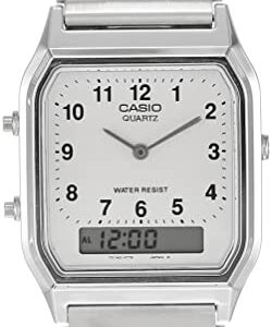 Casio General Men's Watches Digital-Analog Combination with 10 Year Battery Life AQ-230A-7BMQ - WW, White (AQ-230A-7B)