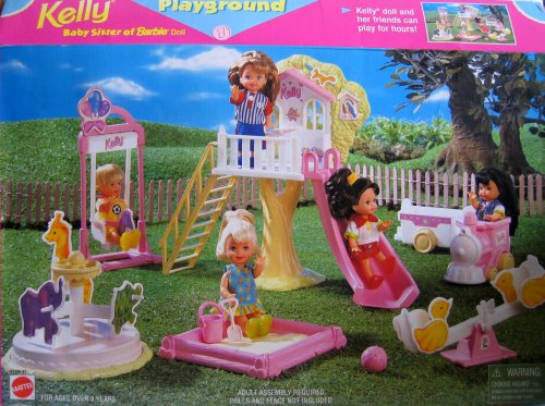 Barbie Kelly Playground Playset w TREE HOUSE, Slide, Ladder & MORE! (1997)