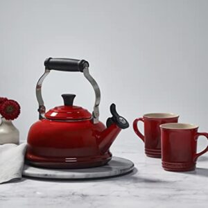 Le Creuset Enamel On Steel Whistling Tea Kettle, 1.7 qt., Cerise