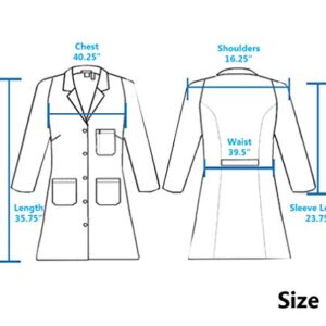 Medline Women's Staff Length Lab Coat, Poly/Cotton Blend, Button Up, with Pockets, for Clinics, Doctors, Lab Techs, Professional, White, Size 6