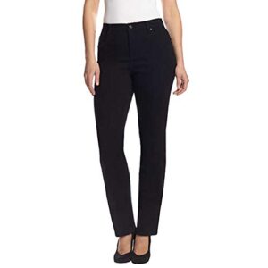 gloria vanderbilt womens classic amanda high rise tapered jeans, black, 16 plus short