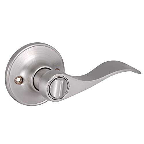 Design House 700492 Springdale Privacy Bed and Bath Door Lever Satin Nickel