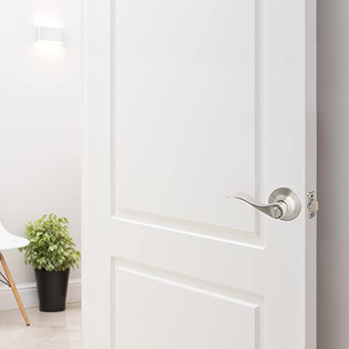 Design House 700492 Springdale Privacy Bed and Bath Door Lever Satin Nickel