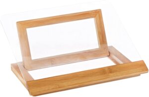 lipper international 8815 bamboo wood and acrylic cookbook holder, 12-1/2" x 9-1/4" x 6-3/4"