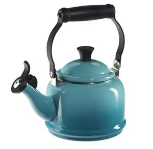 le creuset enamel on steel demi tea kettle, 1.25 qt., caribbean