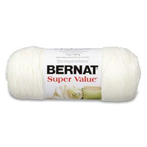 bernat super value yarn, 7 oz, gauge 4 medium worsted, winter white